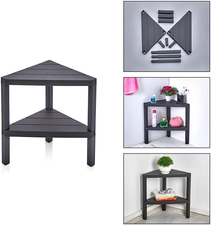 Corner Shelf Triangle Space-Saving Freestanding Shelving Unit Living R ...