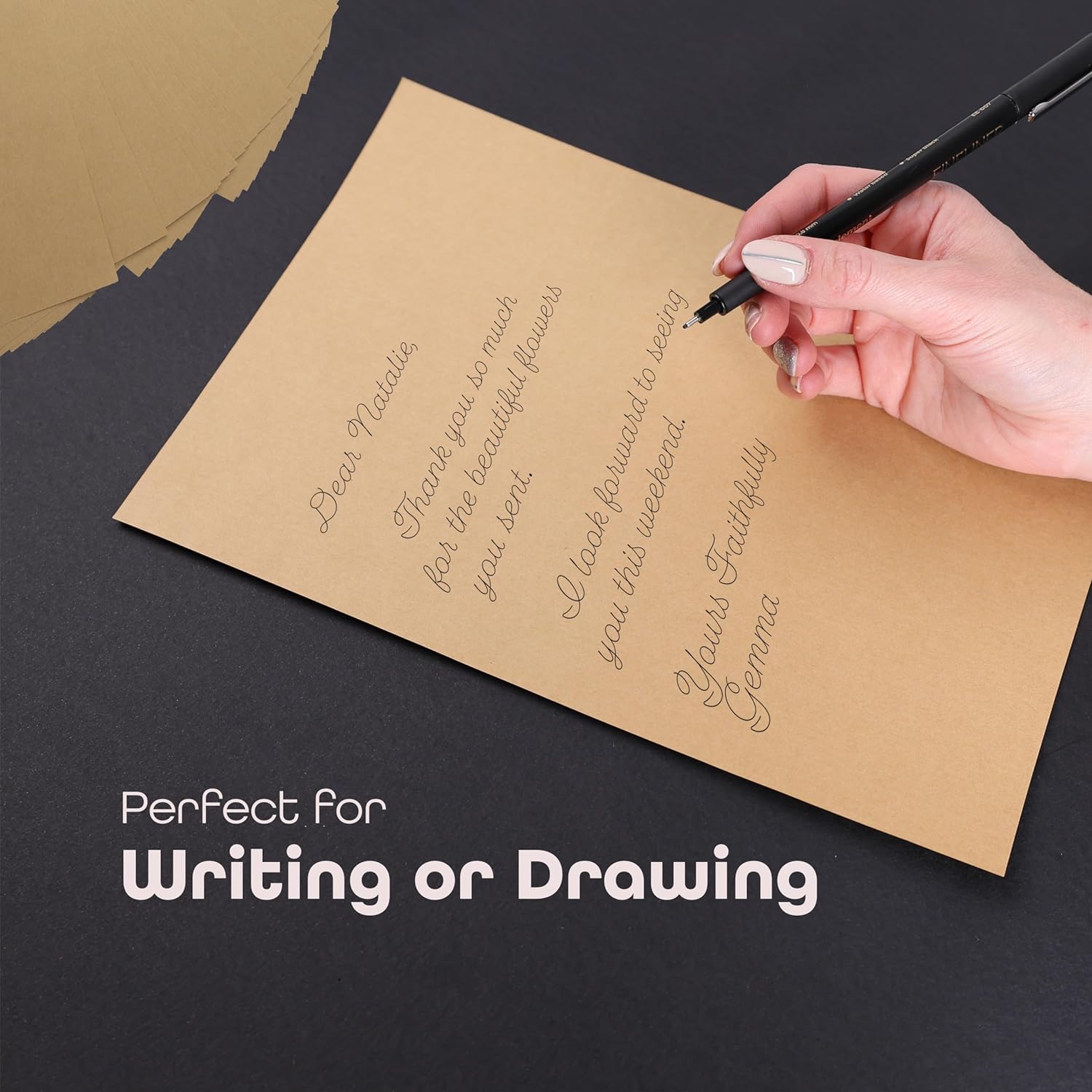 A4 Kraft Paper Card Brown 50 Sheets Papers for Small Gifts Wrapping Ar ...