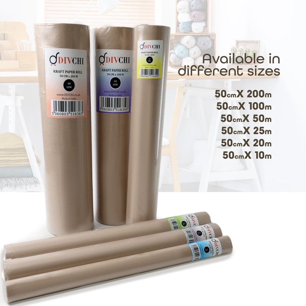 Craft Paper Roll Multipurpose Uses Premium & Rustic Finish – DIVCHI