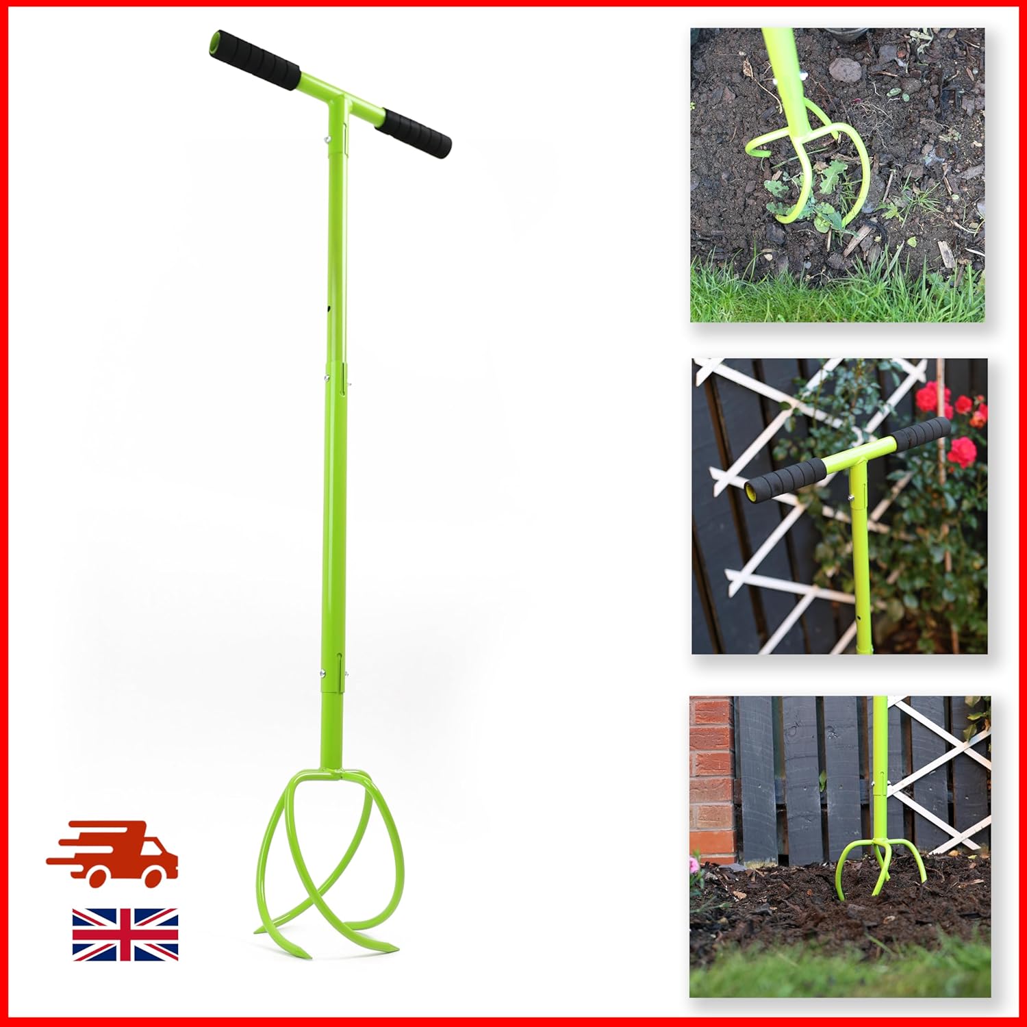 DIVCHI Twist Tiller Manual Hand Tiller Garden Claw Cultivator With A R